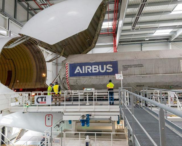 Airbus-built EUTELSAT 36D satellite shipped inside the BelugaST to its ...